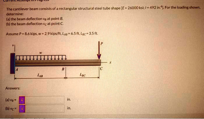 SOLVED: The cantilever beam consists of a rectangular structural steel ...