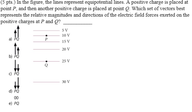 SOLVED: In the figure, the lines represent equipotential lines for ...