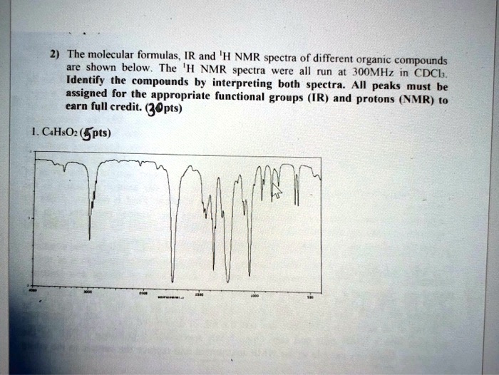 SOLVED: The molecular formulas IR and 'H NMR spectra of different ...