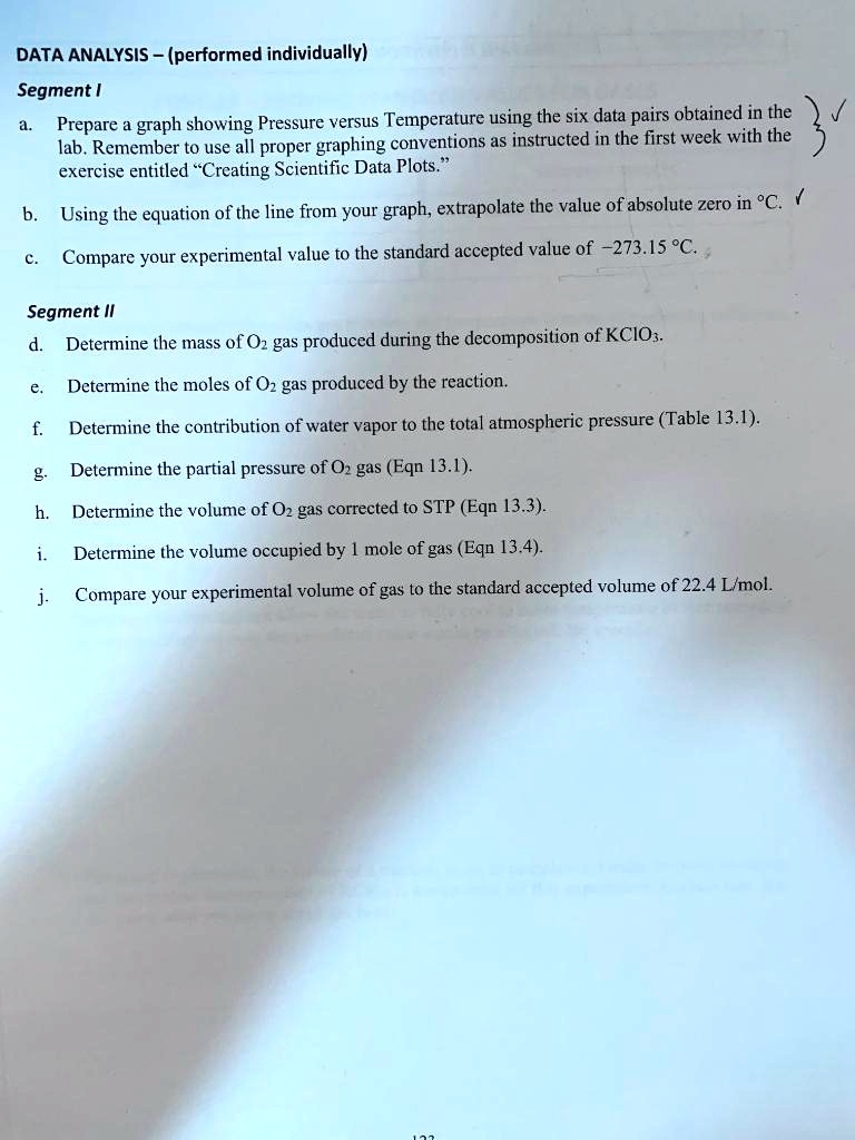 SOLVED: DATA ANALYSIS (performed individually) Segment / showing ...