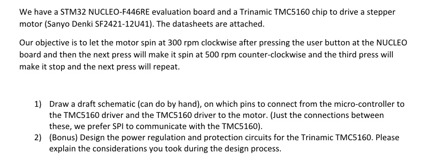 SOLVED: Texts: We have an STM32 NUCLEO-F446RE evaluation board and a ...