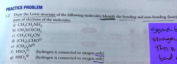 practice problem draw the lewis structure of the following molecules ...
