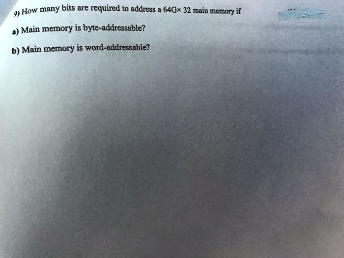 Solved A Main Memory Is Byte Addressable B Main Memory Is Word Addressable