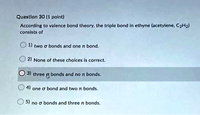 Questlon 30 1 point according to valence bond theory the...