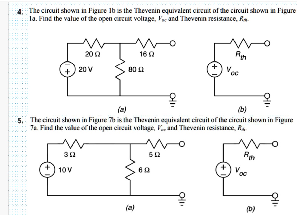 4. The circuit shown in Figure 1b is the Thevenin equivalent circuit of the circuit shown in ...