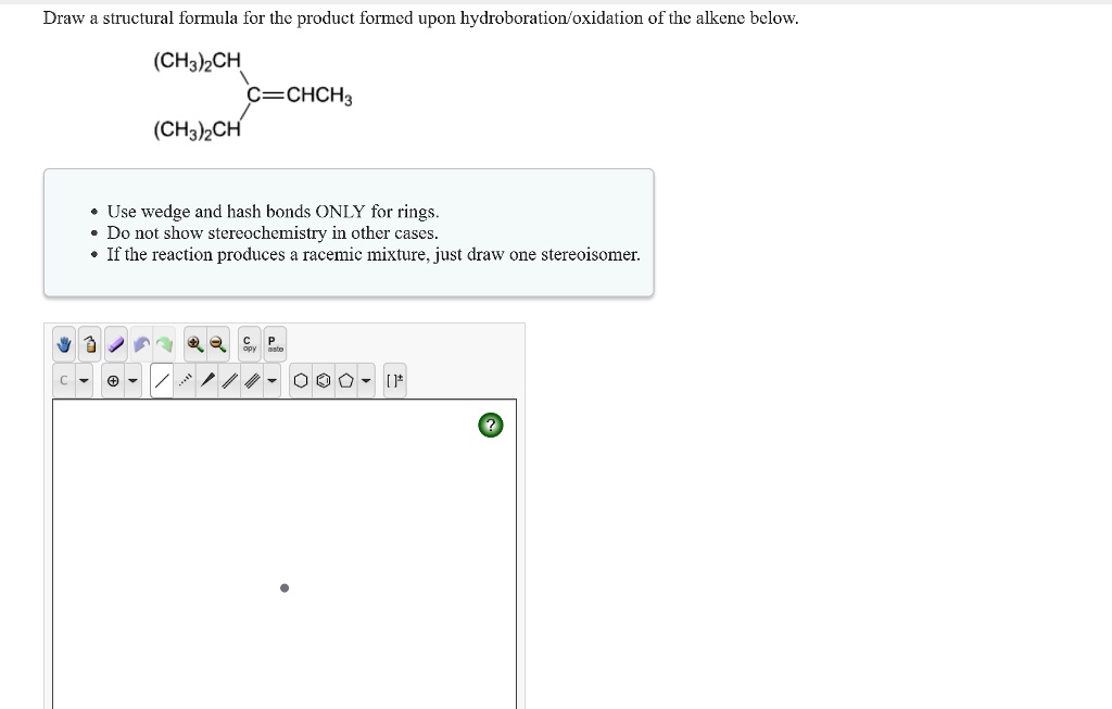 SOLVED: Draw structural formula for thc product formed upon hydroboration'oxidation of thc ...