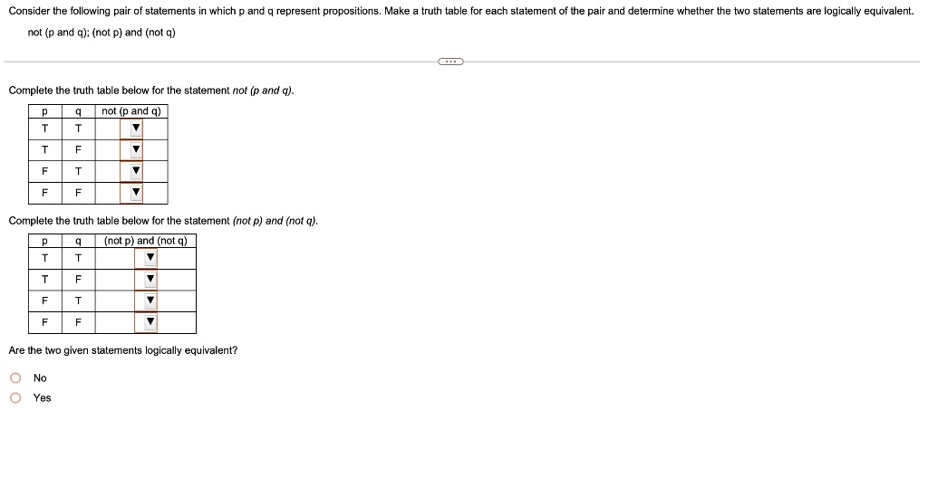 Consider the following pair of statements in which p and q represent ...