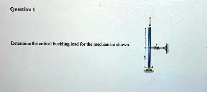 SOLVED: Question 1. Determine the critical buckling load for the ... SOLVED: Question 1. Determine the critical buckling load for the ...