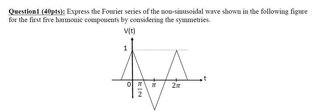SOLVED: Question 1 (40 pts): Express the Fourier series of the non ... SOLVED: Question 1 (40 pts): Express the Fourier series of the non ...