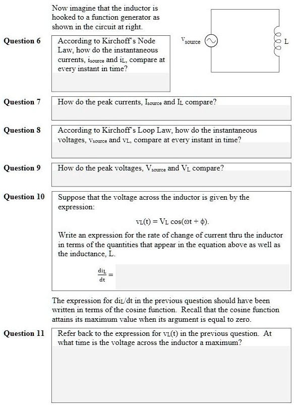 now imagine that the inductor is hooked to function generator as shown ...