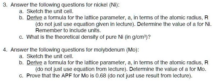 SOLVED: Text: Show all work please! 3. Answer the following questions for nickel (Ni): a. Sketch ...