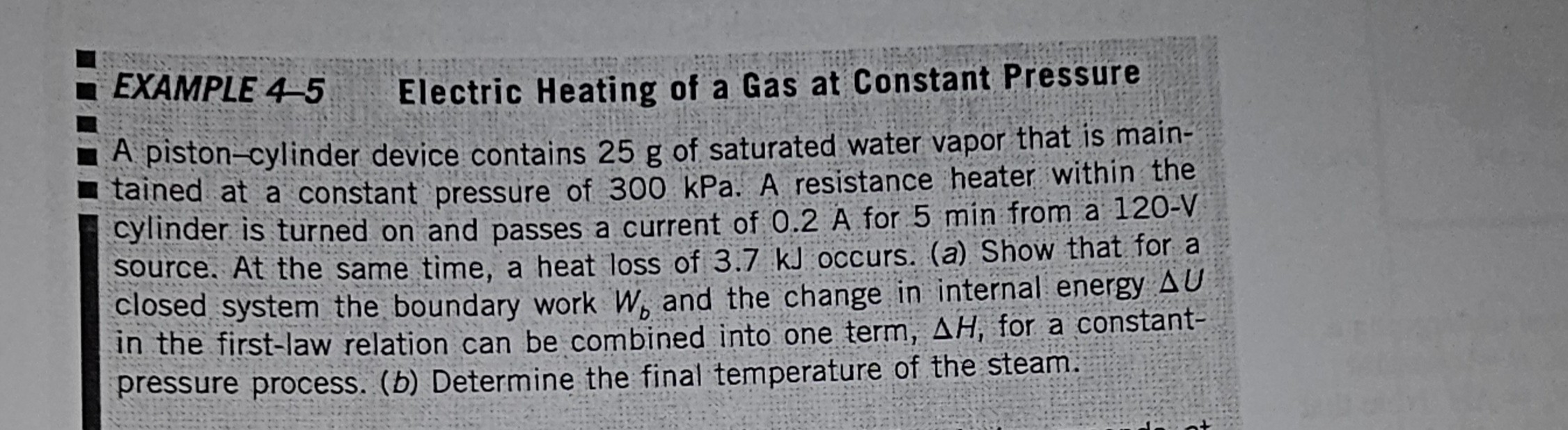 SOLVED: EXAMPLE 4-5 Electric Heating of a Gas at Constant Pressure A ...