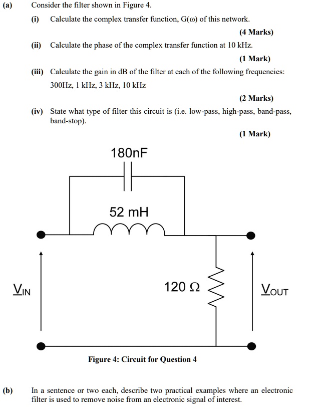 Consider the filter shown in Figure 4. (i) Calculate the complex ...