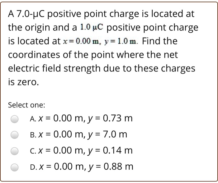 a 70 hc positive point charge is located at the origin and a 10 uc ...
