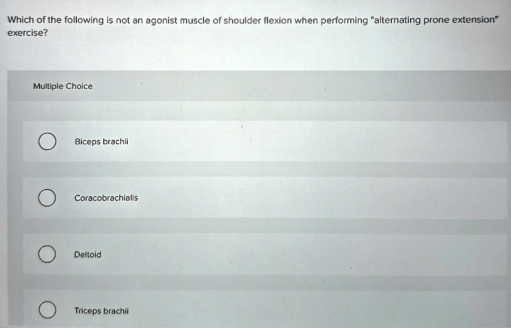 which of the following is not an agonist muscle of shoulder flexion ...