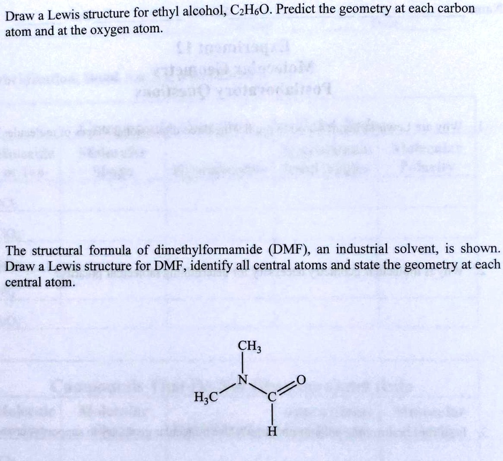 SOLVED: Draw a Lewis structure for ethyl alcohol, C2H6O. Predict the ...