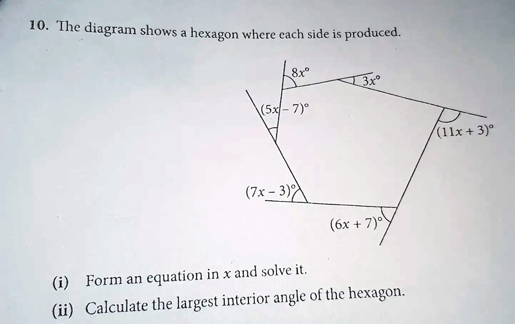 SOLVED: 10. The diagram shows hexagon where each side is produced 8x ... SOLVED: 10. The diagram shows hexagon where each side is produced 8x ...