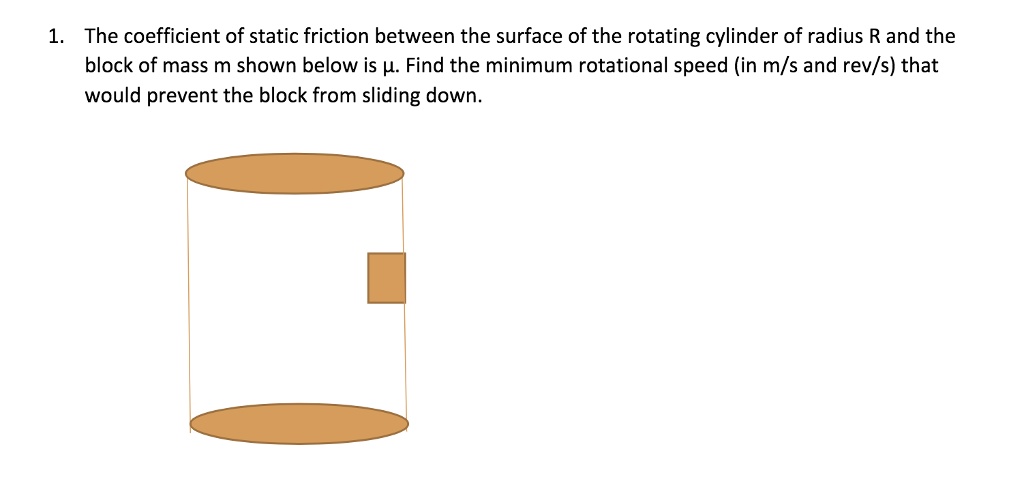 1. The coefficient of static friction between the surface of the ...