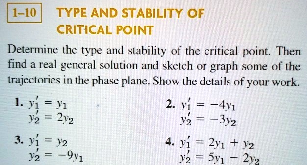 1 10 type and stability of critical point determine the type and ...