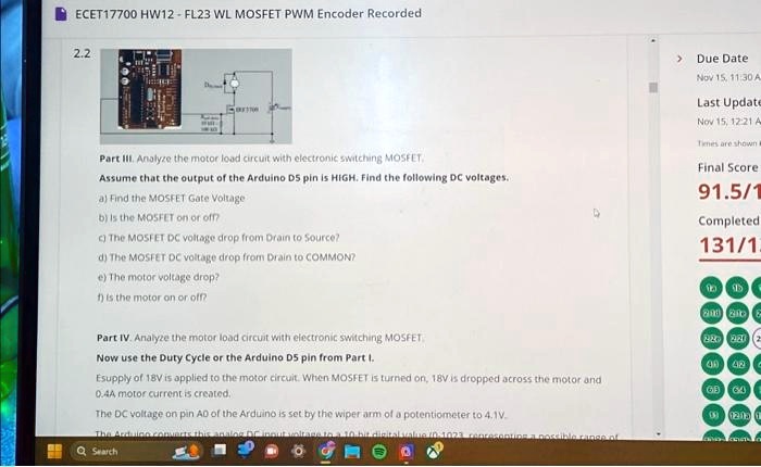 ECET17700 HW12 - FL23 WL MOSFET PWM Encoder Recorded 2.2 Part III. Analyze the motor load ...