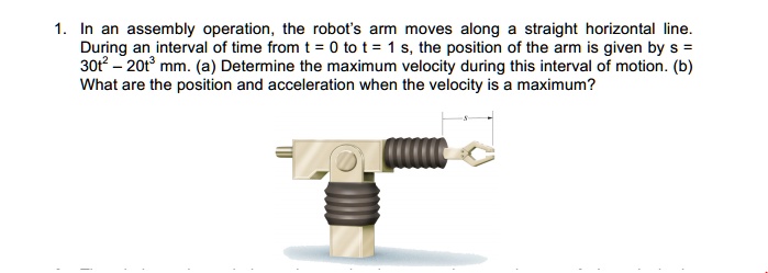 SOLVED: In an assembly operation, the robot's arm moves along a ...