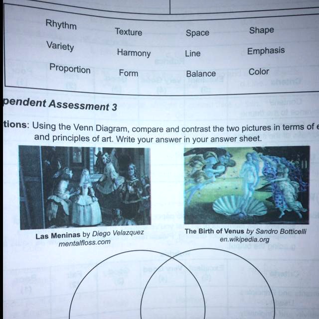Using the Venn diagram, compare and contrast the two pictures in terms ...