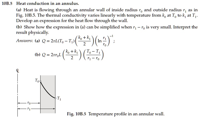 10B.5 Heat conduction in an annulus (a) Heat is flowing through an ...