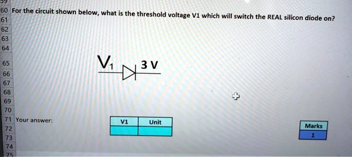 SOLVED: for the circuit below, what is the threshold voltage v1 which ...