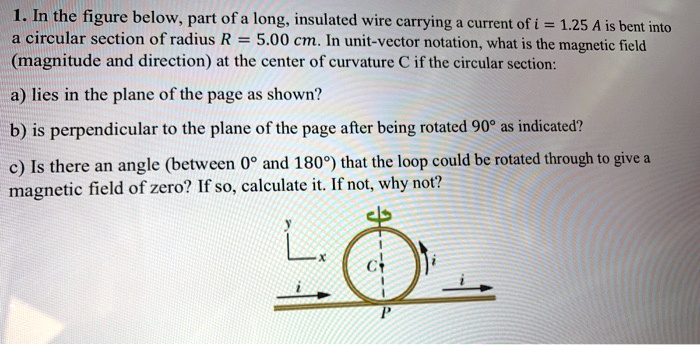 1 in the figure below part of a long insulated wire carrying current of ...
