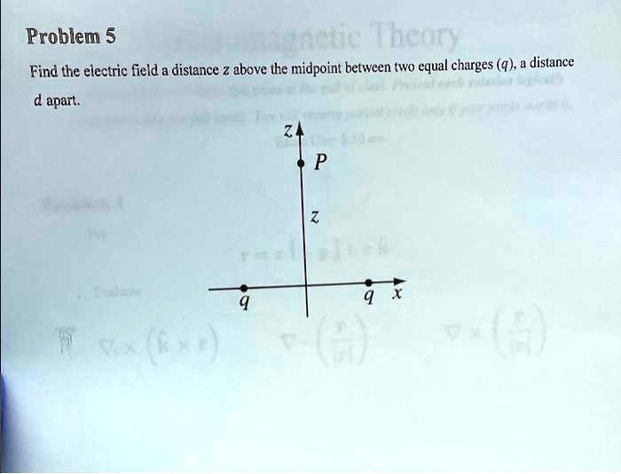 SOLVED: Problem 5: Finding the Electric Field at a Distance z Above the Midpoint Between Two ...