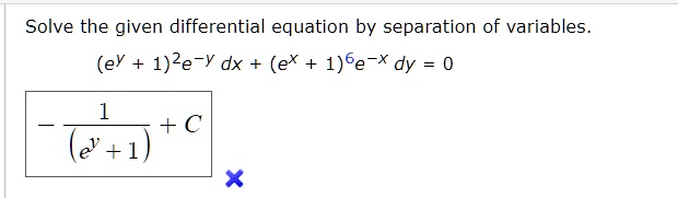 SOLVED:Solve the given differential equation by separation of variables ...