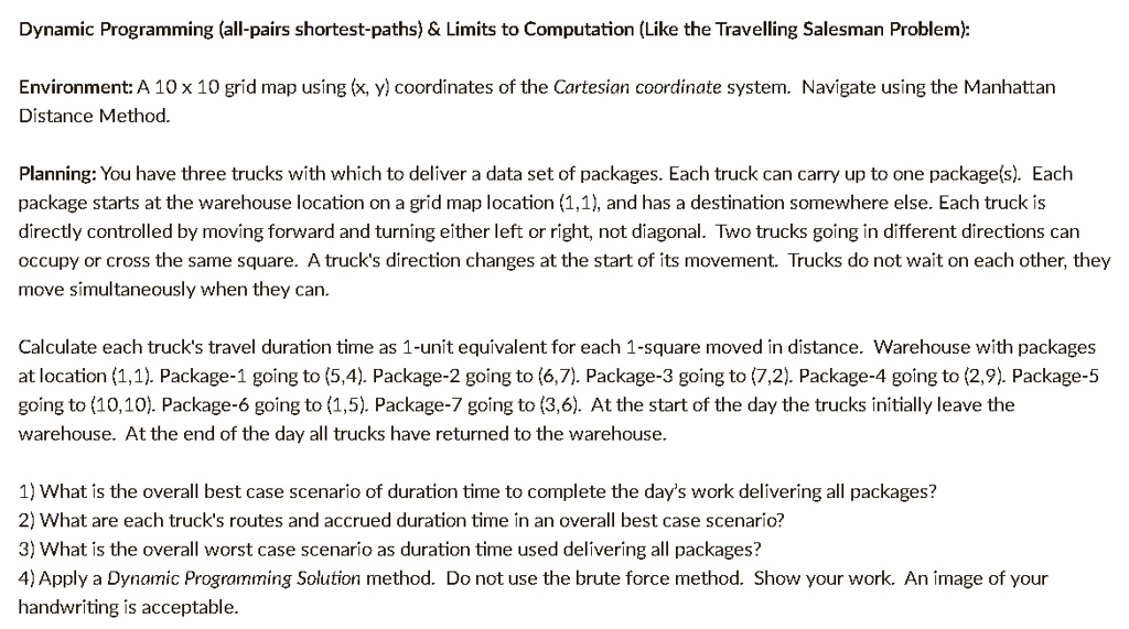 SOLVED: Dynamic Programming (all-pairs shortest-paths Limits to ...