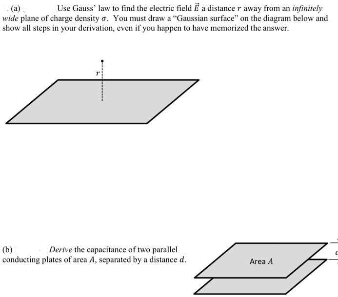 (a) Use Gauss' law to find the electric field E⃗ a distance r away from ...