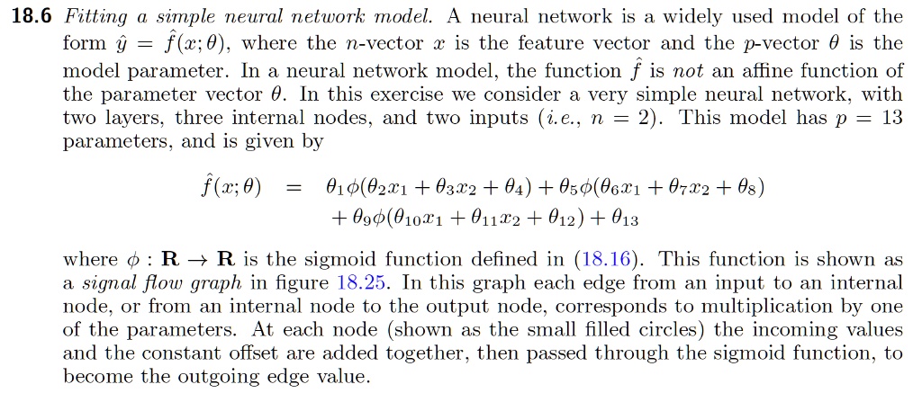 SOLVED: 18.6 Fitting simple neural network: model. neural network is ...