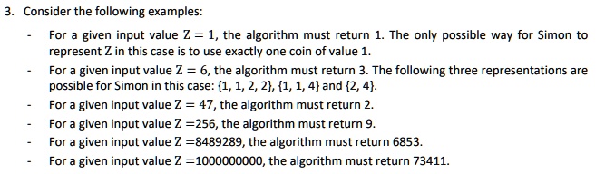 consider the following examples for given input value 2 1 the algorithm ...