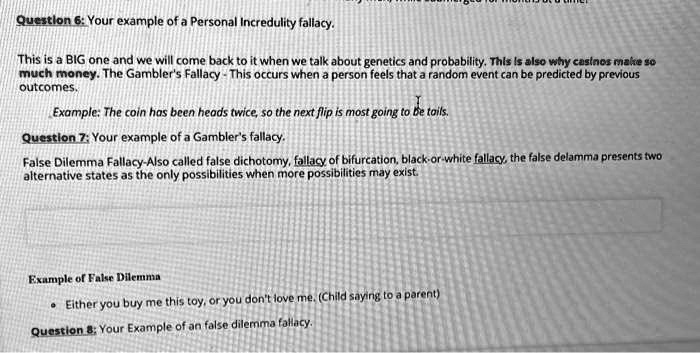 quextlon 6 your example of a personal incredulity fallacy this is big ...