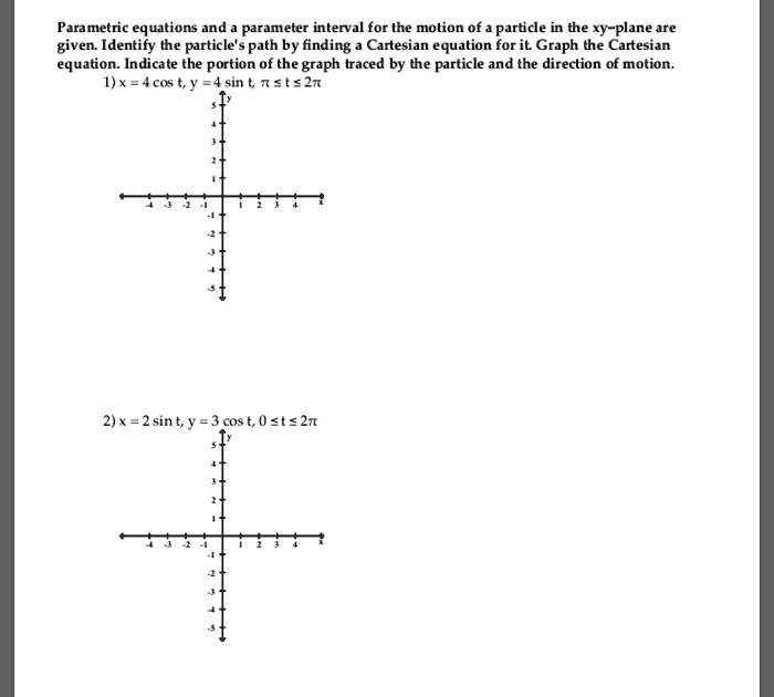 Parametric Equations And A Parameter Interval For The Motion Of A
