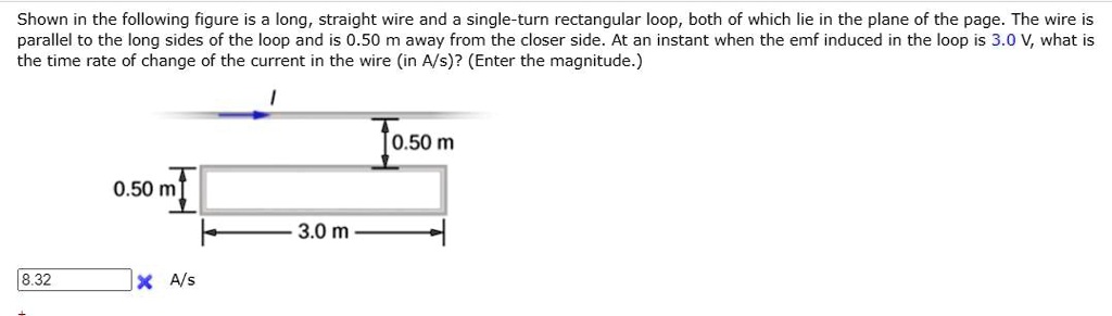 Shown in the following figure is a long straight wire and a single-turn ...