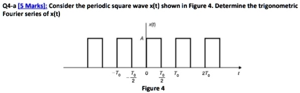 q4 a 5 marks consider the periodic square wave xt shown in figure 4 ...