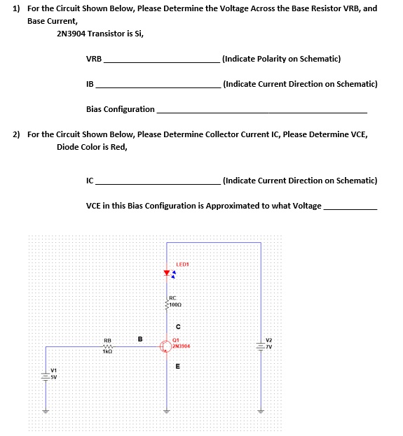 SOLVED: For the Circuit Shown Below, Please Determine the Voltage Across the Base Resistor VRB ...