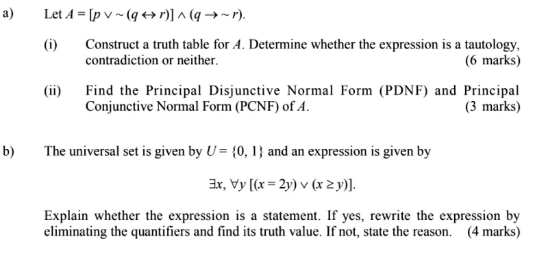 let a p v q r q r construct a truth table for a determine whether the ...