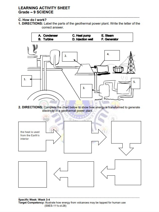 SOLVED: LEARNING ACTIVITY SHEET Grade - 9 SCIENCE C. How do I work? 1 ...