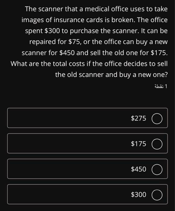 The scanner that a medical office uses to take images of insurance ...