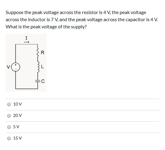 SOLVED: Suppose the peak voltage across the resistor is 4 V,the peak voltage across the inductor ...