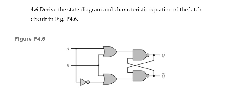 4.6 Derive the state diagram and characteristic equation of the latch ...