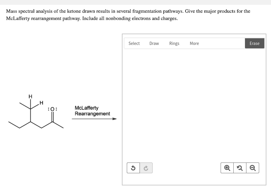 SOLVED: Mass spectral analysis of the ketone drawn results in several fragmentation pathways ...