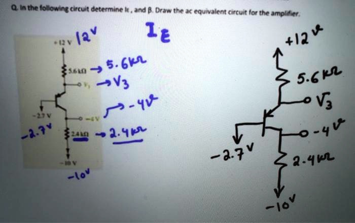 SOLVED: DRAW the AC EQUIVALENT CIRCUIT PLEASEalso if its blurry, it ... SOLVED: DRAW the AC EQUIVALENT CIRCUIT PLEASEalso if its blurry, it ...