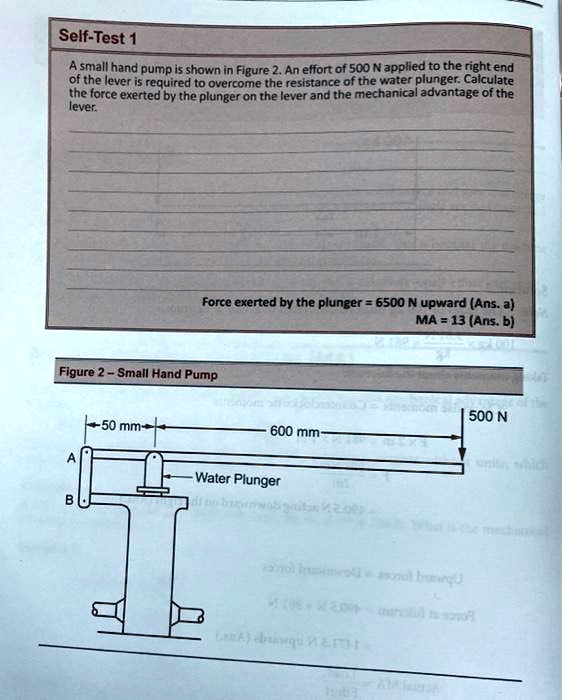 self test 1 smallhand pump is shown in figure 2 an effort of 500 ...