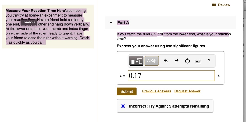SOLVED: Measure Your Reaction Time Here's something you can try at home ...