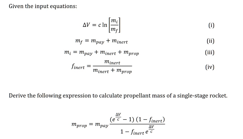 given the input equations mi av c ln mf i mf mpay minert ii iii mi mpay ...